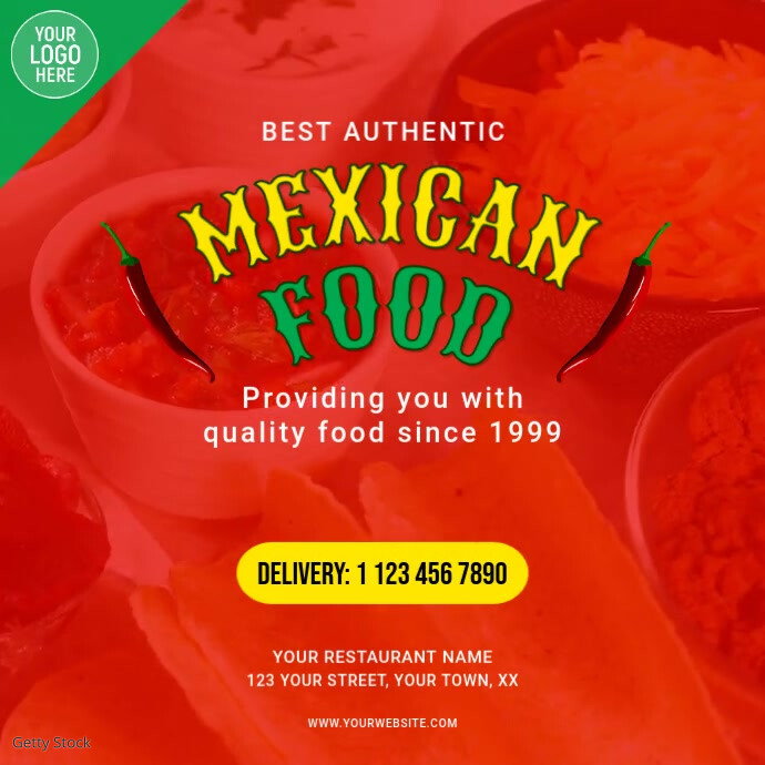 Mexican Restaurant Video Ad Template | PosterMyWall