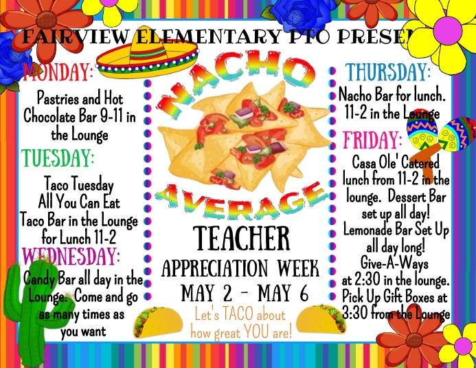 Mexican Themed Teacher Appreciation Week Flye Template | PosterMyWall