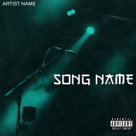 Mic Microphone Dark Blue Album CD Cover Music Template | PosterMyWall