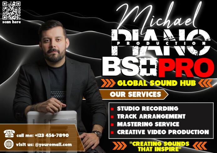 Michael Piano Global Sound Hub Template | PosterMyWall