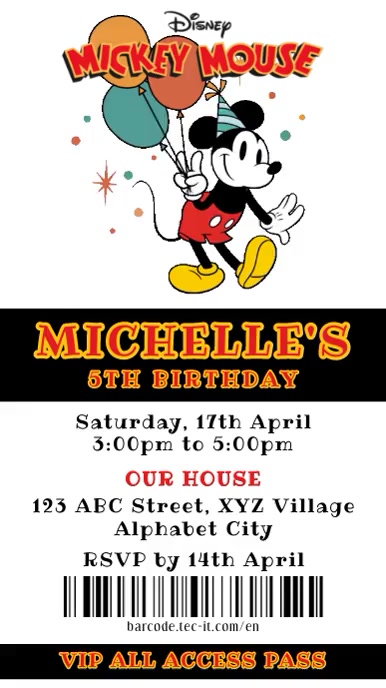 Mickey Mouse Invitation Template | PosterMyWall