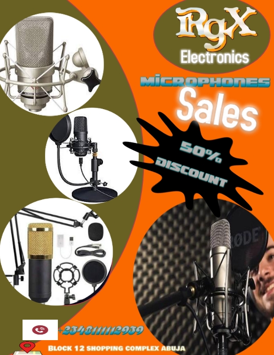 Microphone sales flyer (1) Template | PosterMyWall