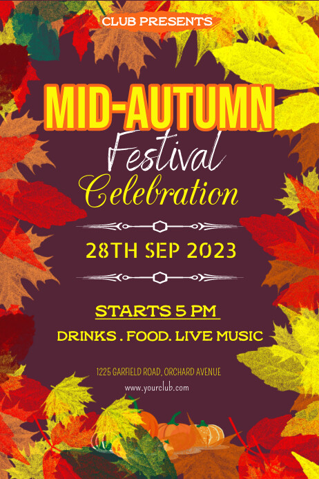 mid autumn festival invitation poster Templat | PosterMyWall