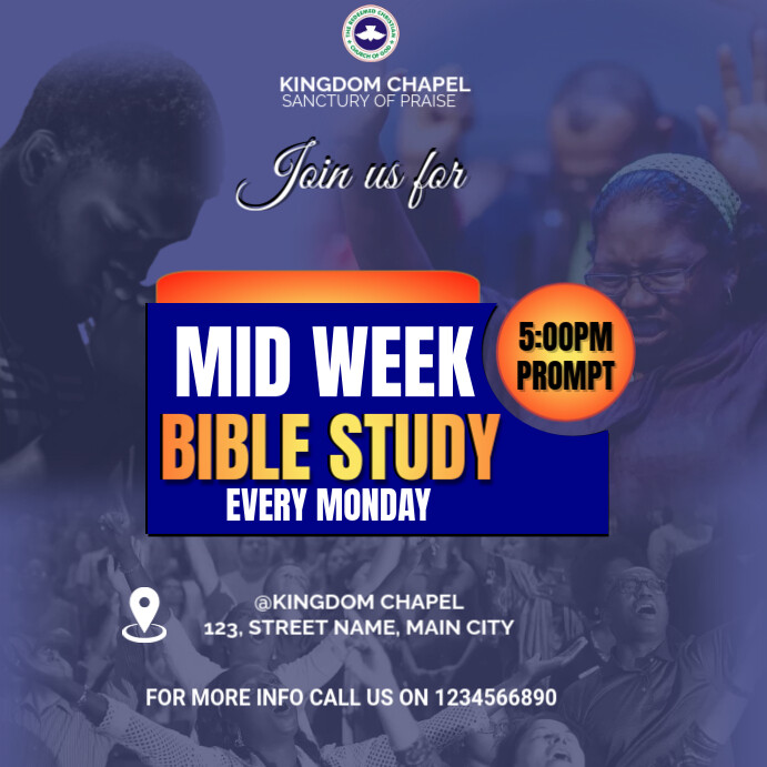 MID WEEK BIBLE STUDY Template | PosterMyWall
