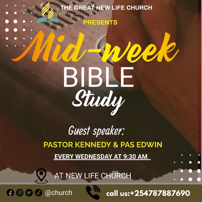 Plantilla de mid-week bible study | PosterMyWall