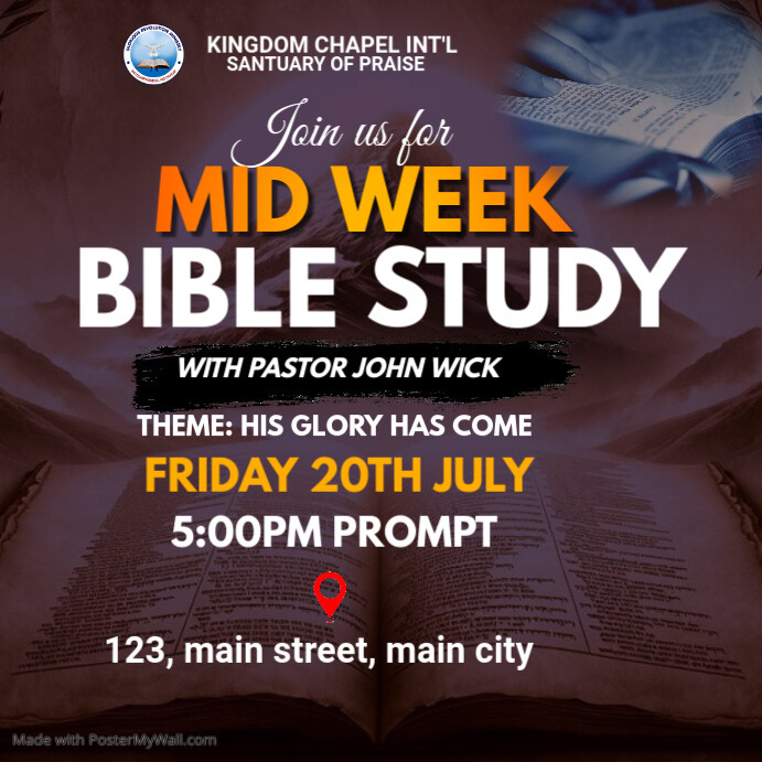 Copy of mid week bible study | PosterMyWall