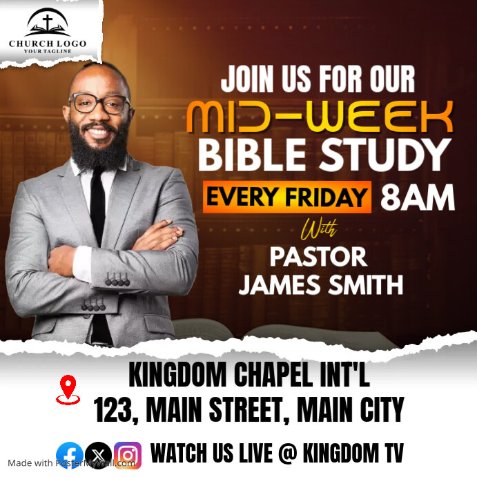 Copy of mid week bible study | PosterMyWall