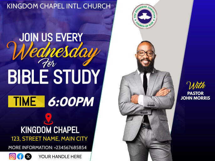 MID WEEK BIBLE STUDY Template | PosterMyWall