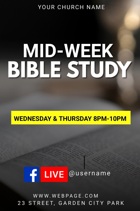 Mid-week Bible study Template | PosterMyWall
