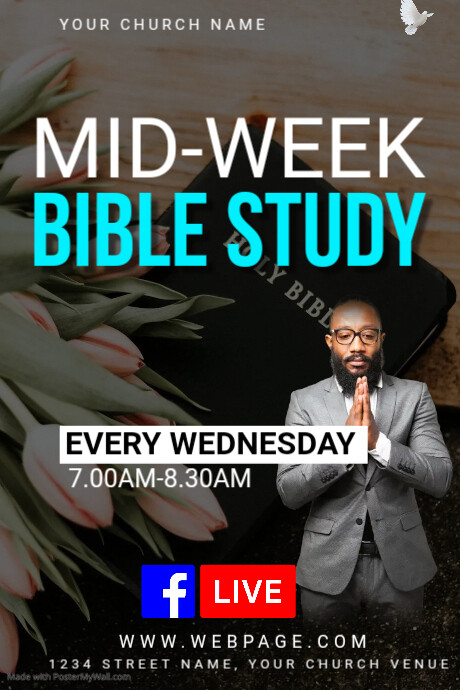 mid week bible study Template | PosterMyWall