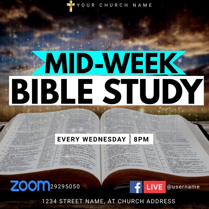mid week bible study Template | PosterMyWall