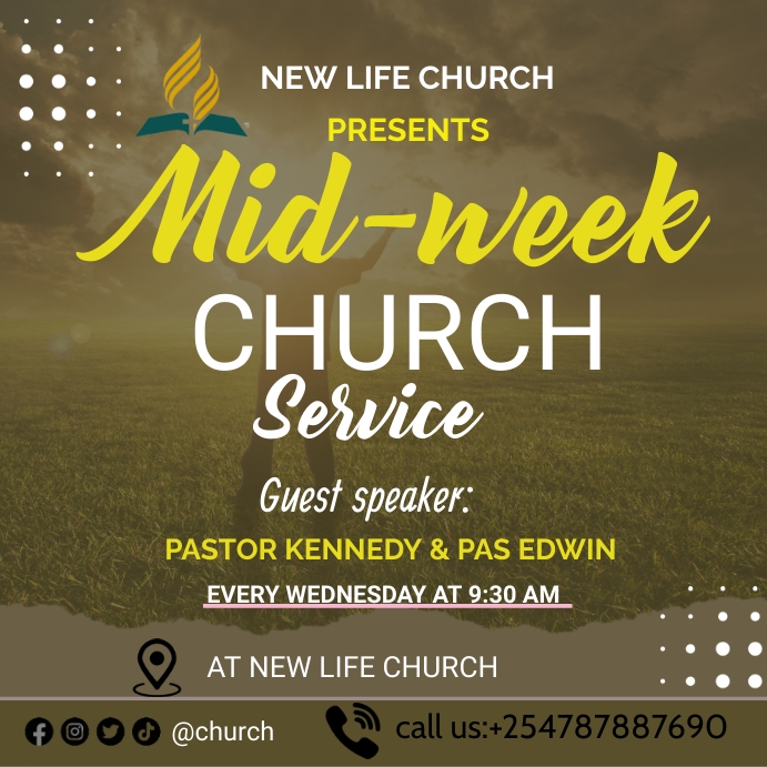 mid-week church service Template | PosterMyWall