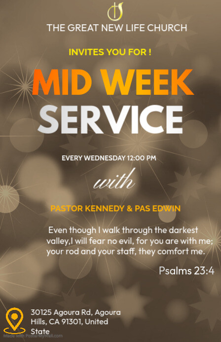 mid-week church service Template | PosterMyWall
