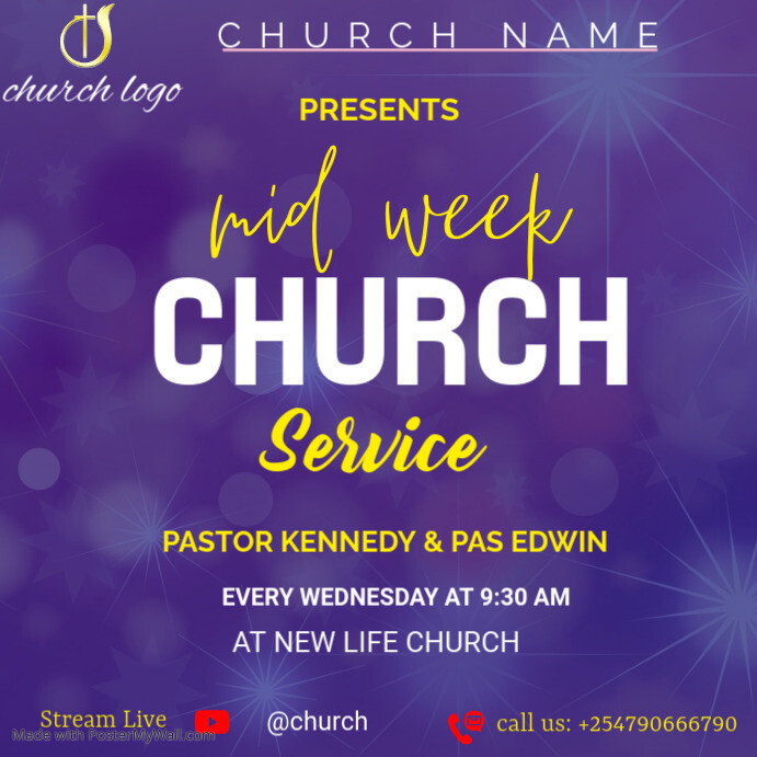 mid-week church service Template | PosterMyWall