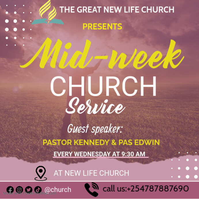 mid-week church service Template | PosterMyWall
