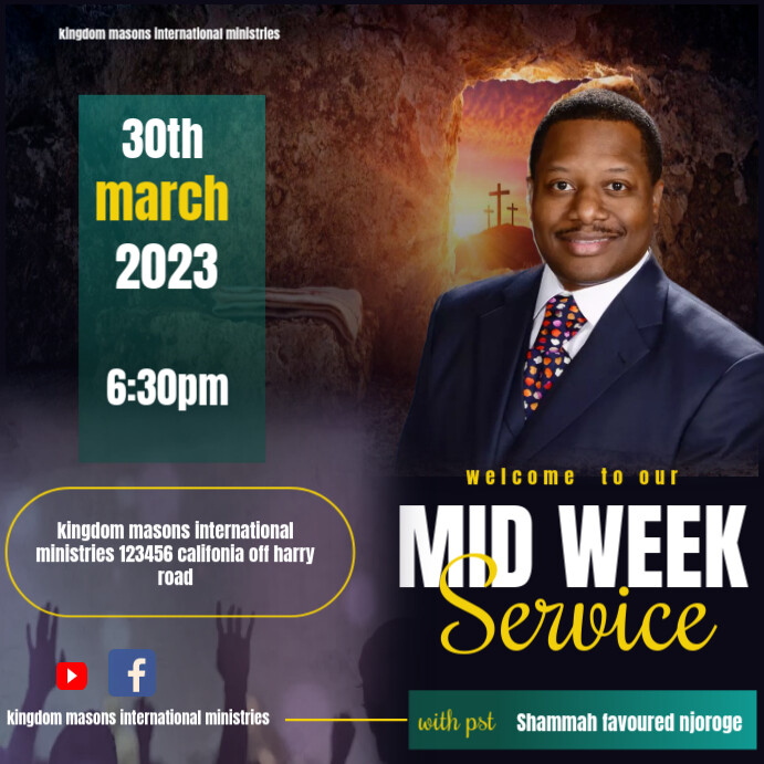 Copy of MID WEEK CHURCH SERVICE TEMPLATE | PosterMyWall