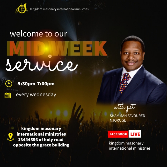 MID WEEK CHURCH SERVICE TEMPLATE | PosterMyWall