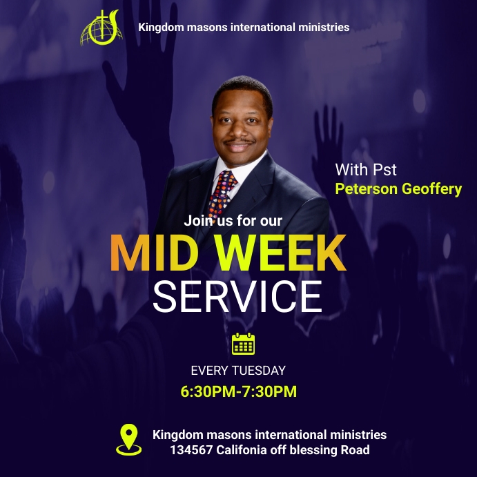 MID WEEK CHURCH SERVICE TEMPLATE | PosterMyWall