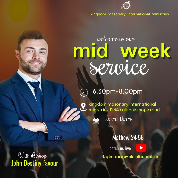 MID WEEK CHURCH SERVICE TEMPLATE | PosterMyWall