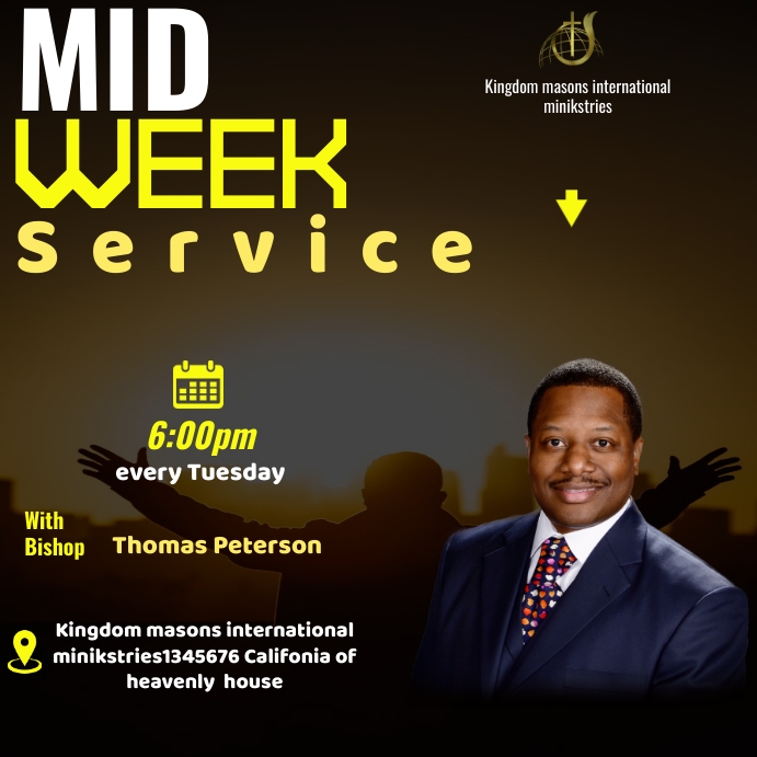Plantilla de MID WEEK CHURCH SERVICE TEMPLATE | PosterMyWall