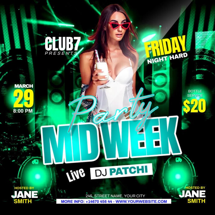 MID WEEK PARTY Template | PosterMyWall