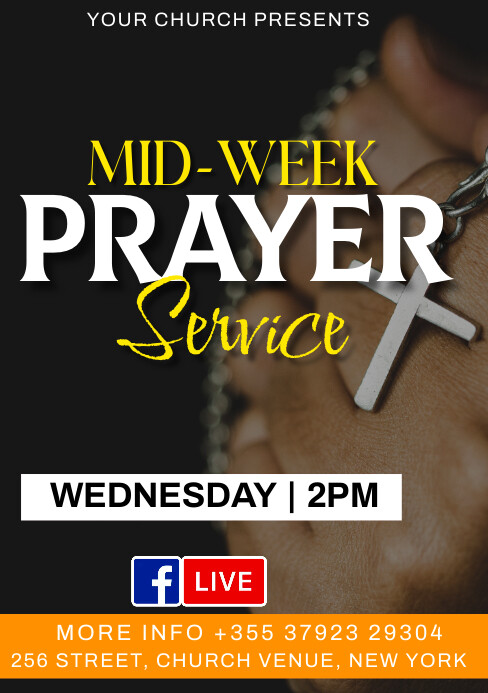 Modèle mid week prayer service Template | PosterMyWall