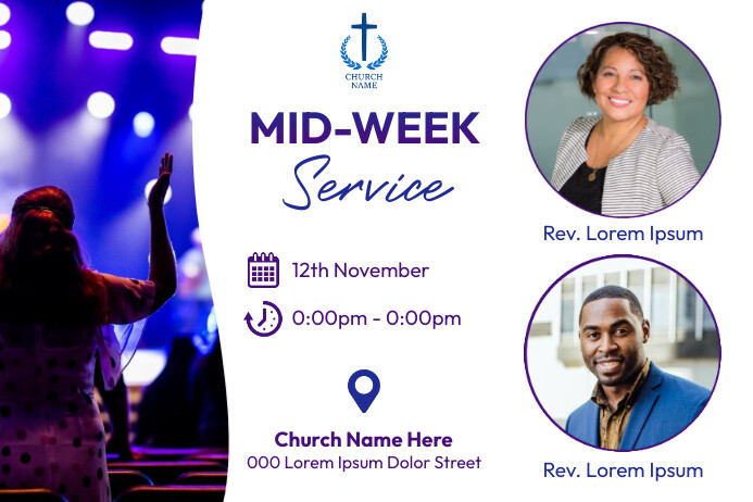 Mid week service church poster Template | PosterMyWall