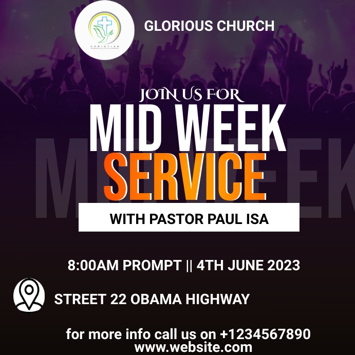 Copy of Mid week service | PosterMyWall