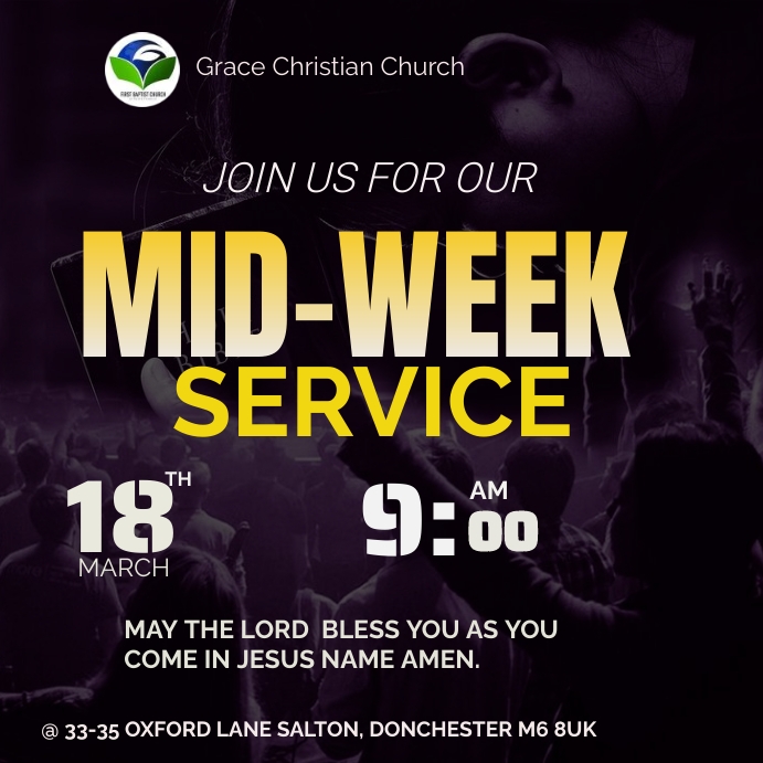MID-WEEK SERVICE Template | PosterMyWall