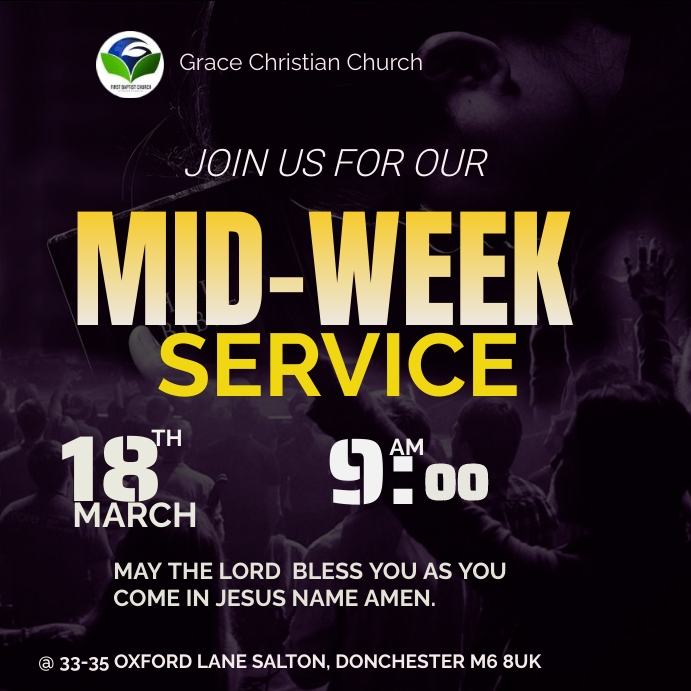 Copy of MID-WEEK SERVICE | PosterMyWall