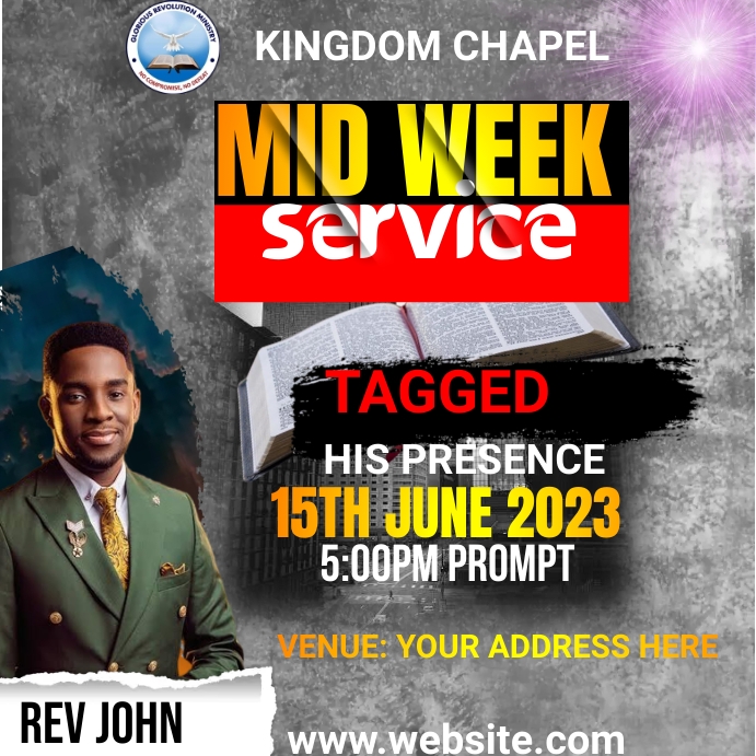 Plantilla de Mid week service | PosterMyWall