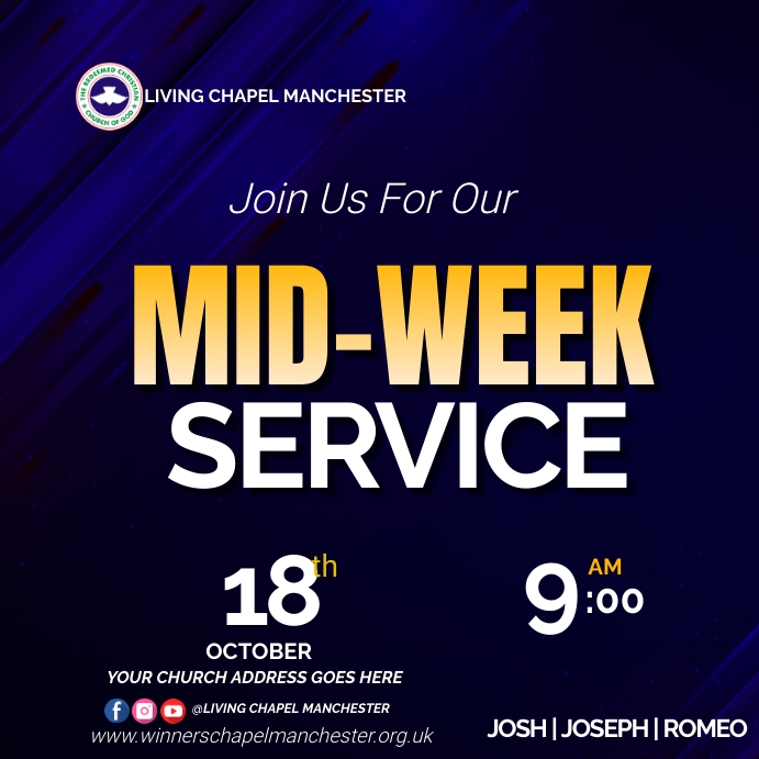 MID-WEEK SERVICE Template | PosterMyWall