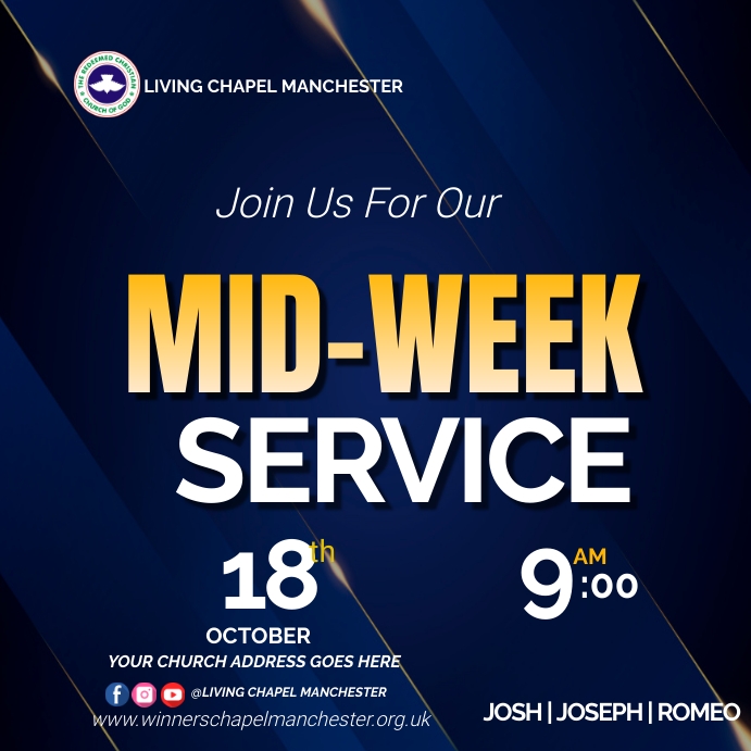 Modèle MID-WEEK SERVICE | PosterMyWall