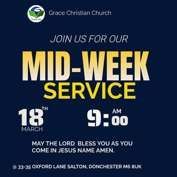 MID-WEEK SERVICE Template | PosterMyWall