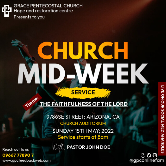 Copy of Mid-week service | PosterMyWall