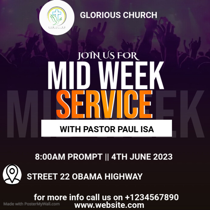 Mid week service Template | PosterMyWall