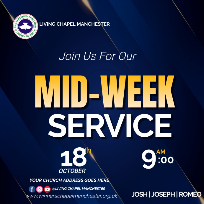 MID-WEEK SERVICE Template | PosterMyWall