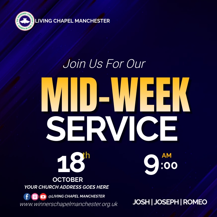 MID-WEEK SERVICE Template | PosterMyWall