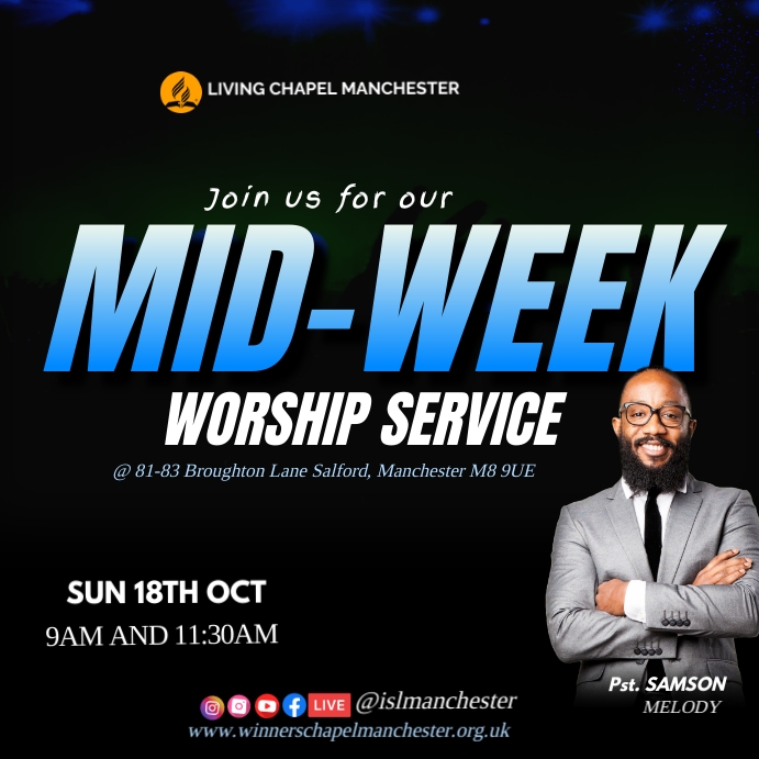 Copy of MID-WEEK SERVICE | PosterMyWall