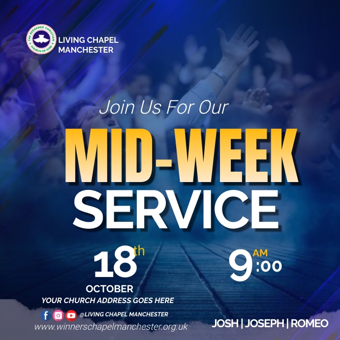 MID-WEEK SERVICE Template | PosterMyWall