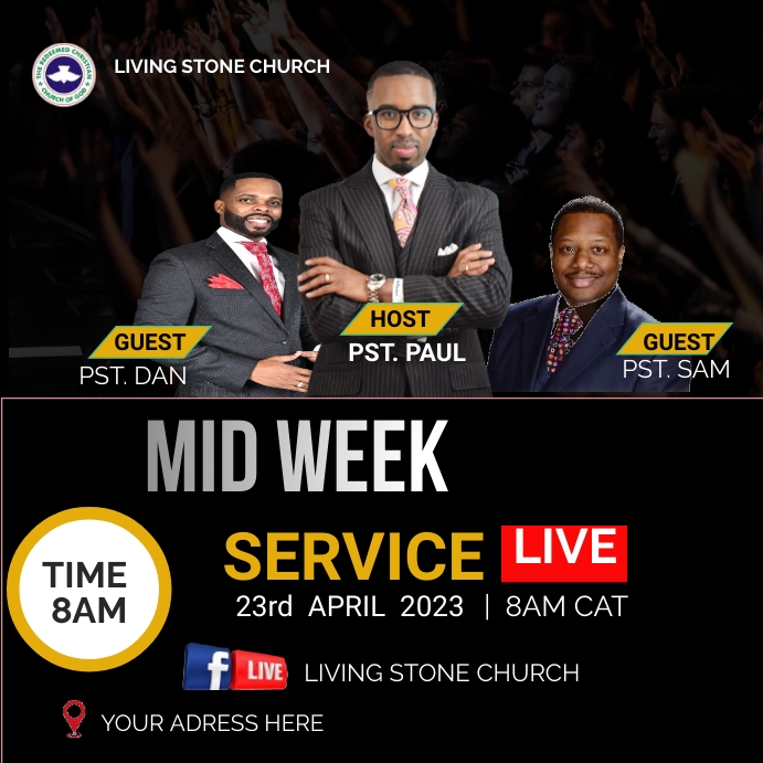 Copy of MID-WEEK SERVICE | PosterMyWall
