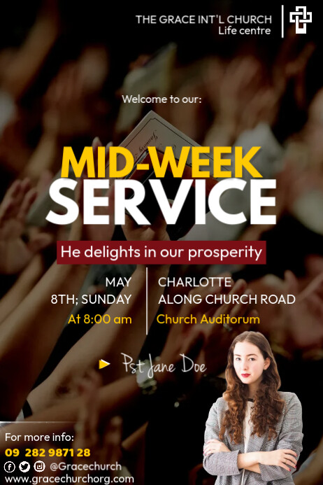 Mid-week service Template | PosterMyWall