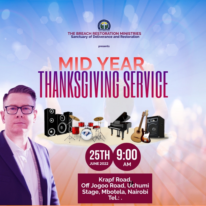 Plantilla de mid year thanksgiving service | PosterMyWall