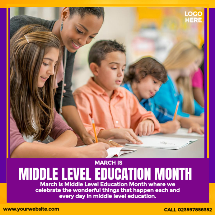 Middle Level Education Month Template | PosterMyWall