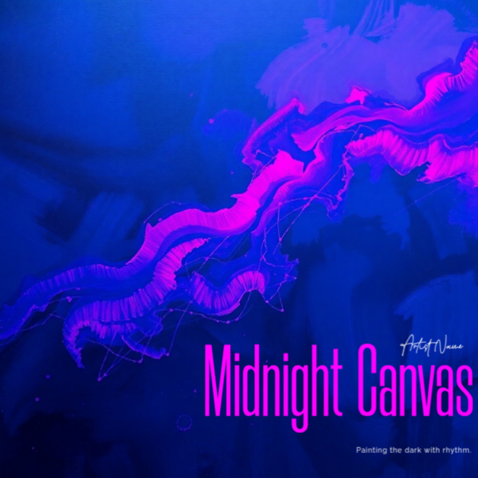 Plantilla de Midnight Canvas — Dark Abstract Indie Album Artwork | PosterMyWall
