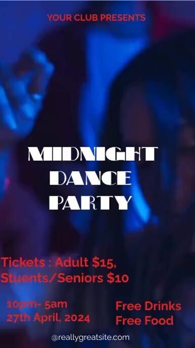 Midnight Dance Party Template | PosterMyWall