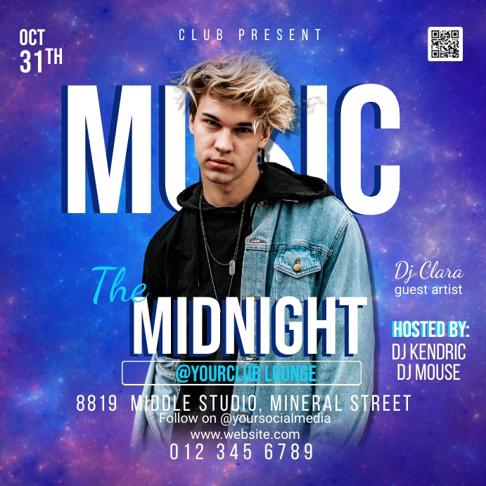 Copy of Midnight DJ Music | PosterMyWall