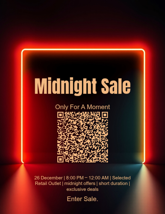 Modèle Midnight Flash Sale Flyer Template | PosterMyWall