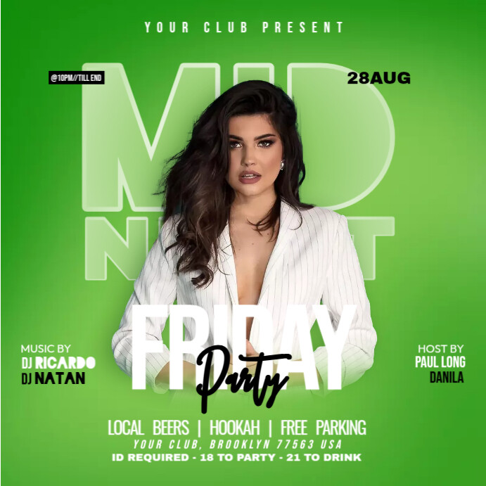 Midnight Friday Party Template | PosterMyWall