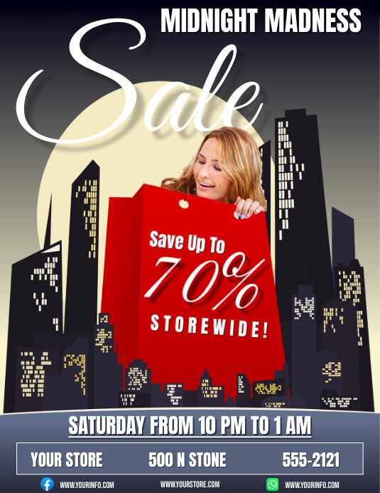 MIDNIGHT MADNESS SALE Template | PosterMyWall